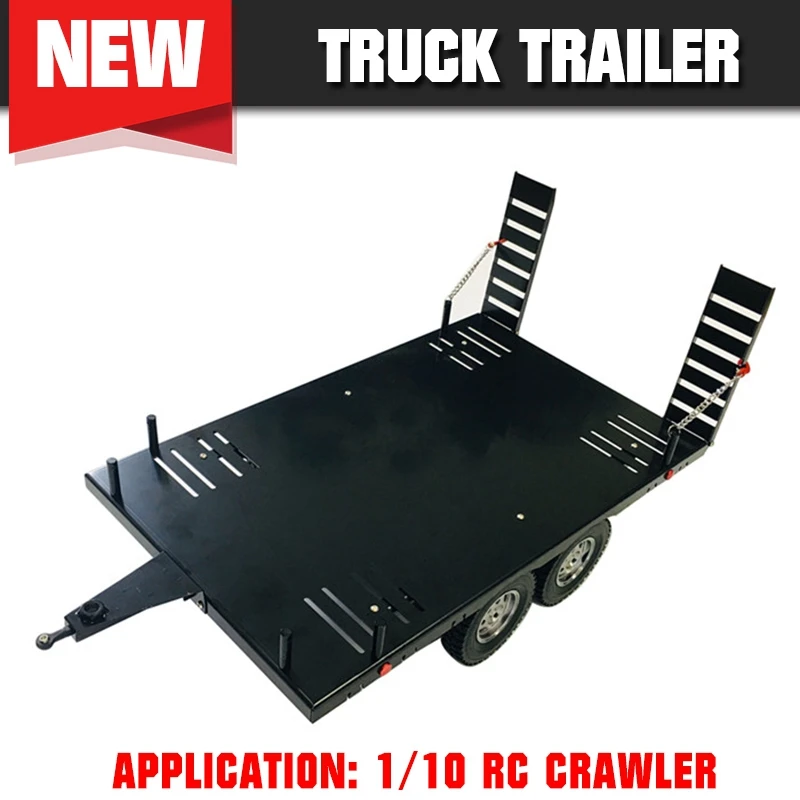 For 1/10 RC Crawler CNC HD Dual Axle Scale Trailer Big Trailer Truck ...