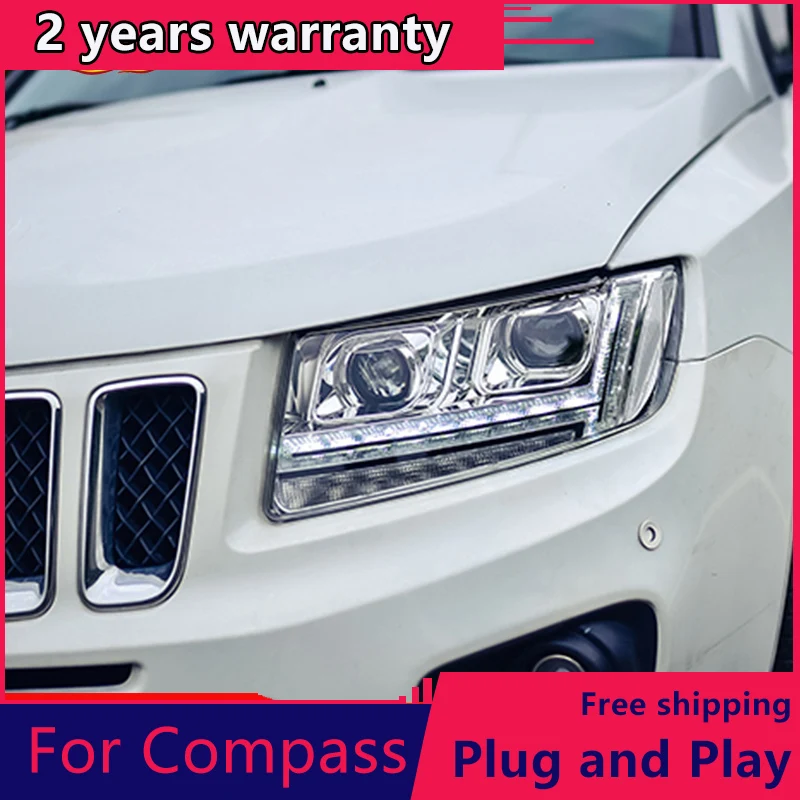 KOWELL-Car-Styling-for-JEEP-Compass-2011-2015-LED-Headlight-for-jeep ...
