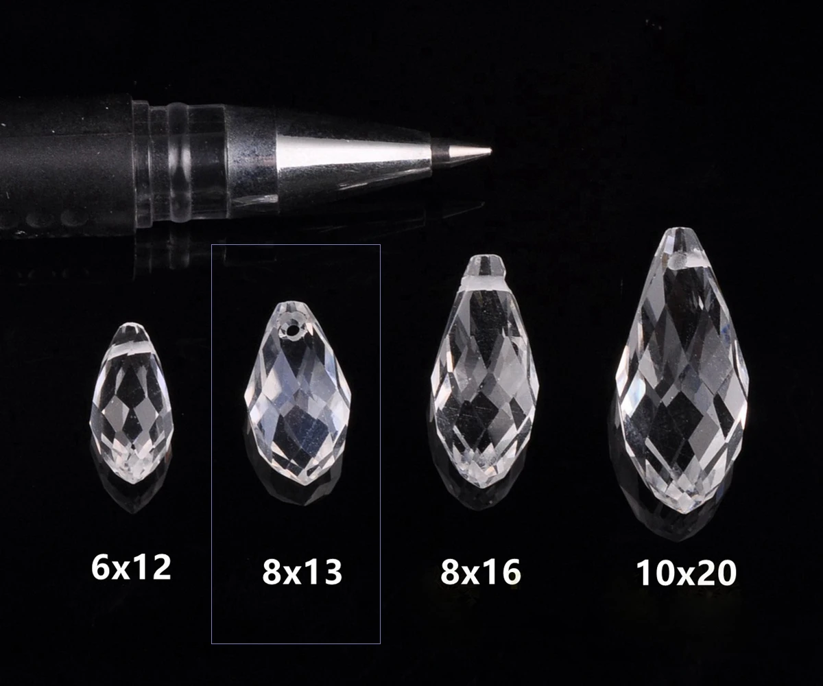 Plated-Color-Teardrop-Faceted-Crystal-Glass-6x12mm-Top-Drilled-Pendant ...
