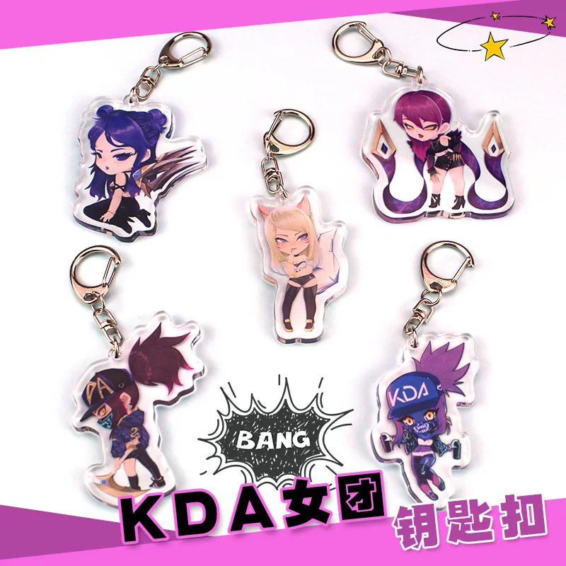 1Pc-Game-LOL-KDA-Girl-Group-Acrylic-Keychain-Akali-Ahri-Kaisa-Cute ...