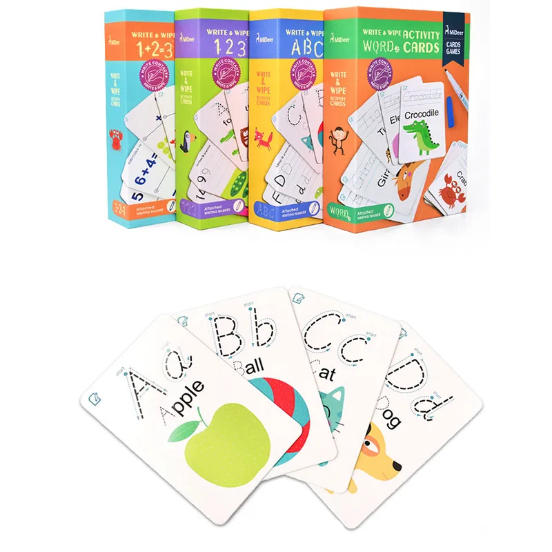 Early-Education-Flash-Card-Alphanumeric-Word-Writing-Cognitive-Card-Can ...