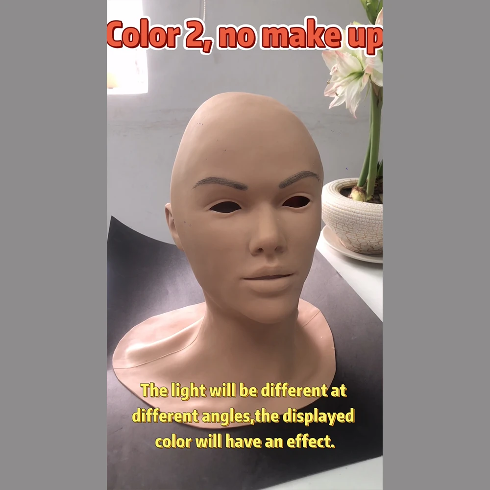 Silicone Crossdresser Makeup Beauty Full Head Cover Cosplay Mask ...