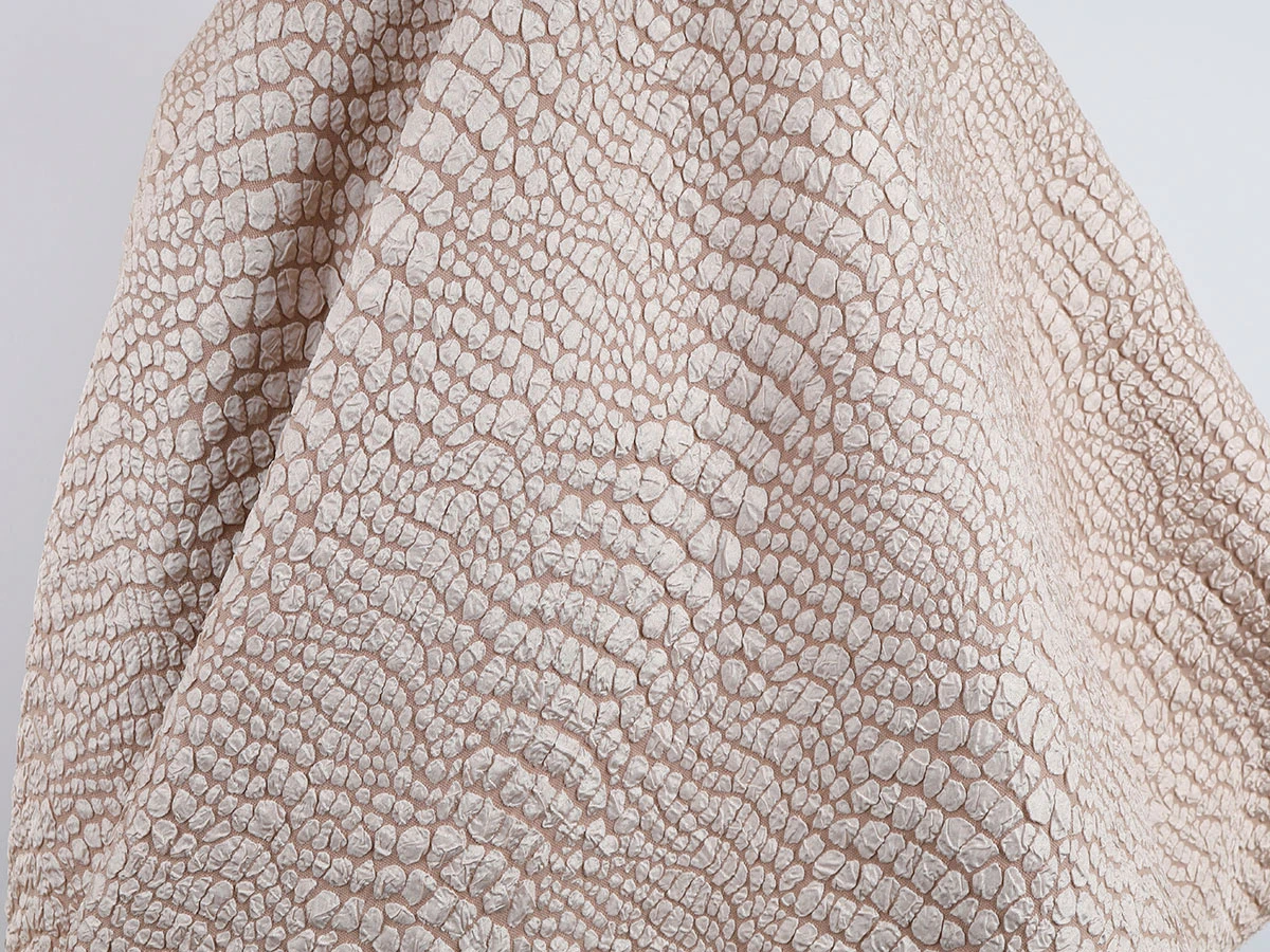 Khaki Snake Embossed Jacquard Fabric Bubble Cloth 150cm Wide - Sold By ...