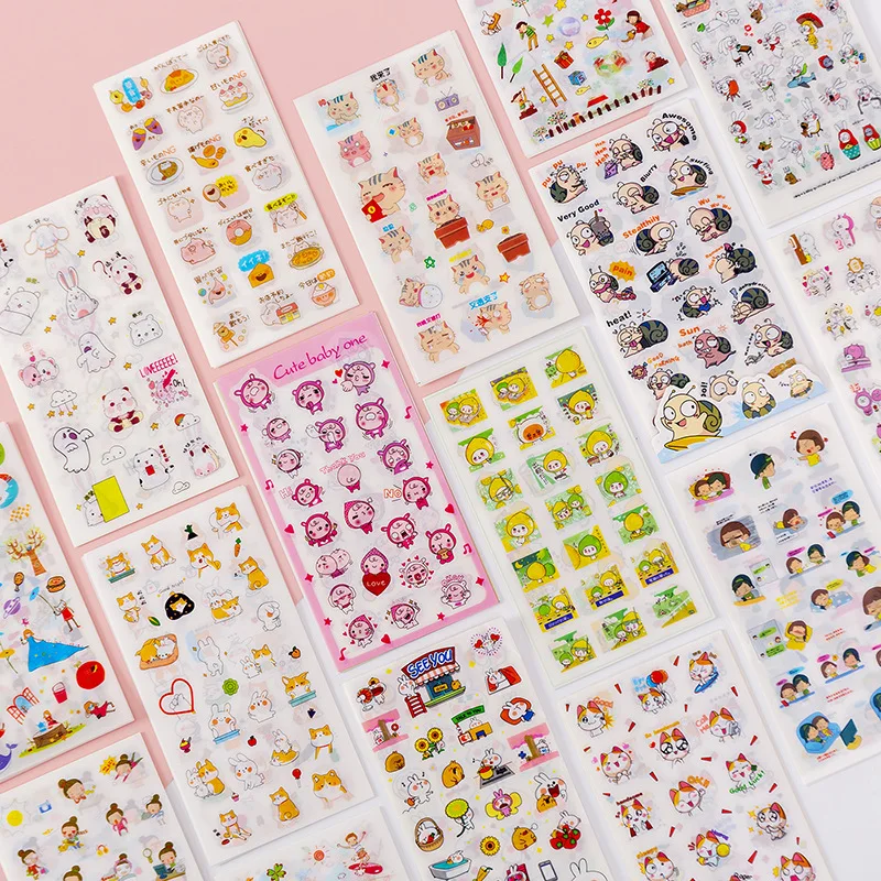 6-Pcs-Daily-Stickers-Korean-Cute-Cartoon-Decorative-Stationery-Kawaii ...