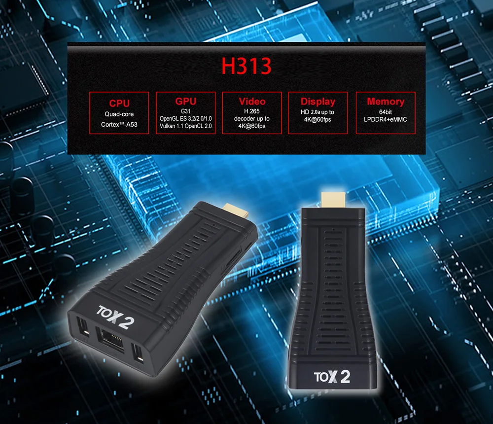 Ue Plug - 2G16G MX3 - clé TV connectée Android 10, H313 Quad Core,4K ...