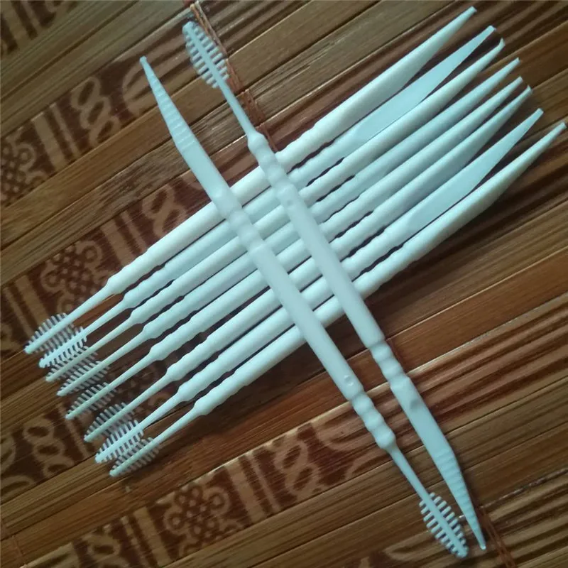 300 Pcs/bag Double-end Tooth Stick Superfine Toothpicks Brush Dental ...