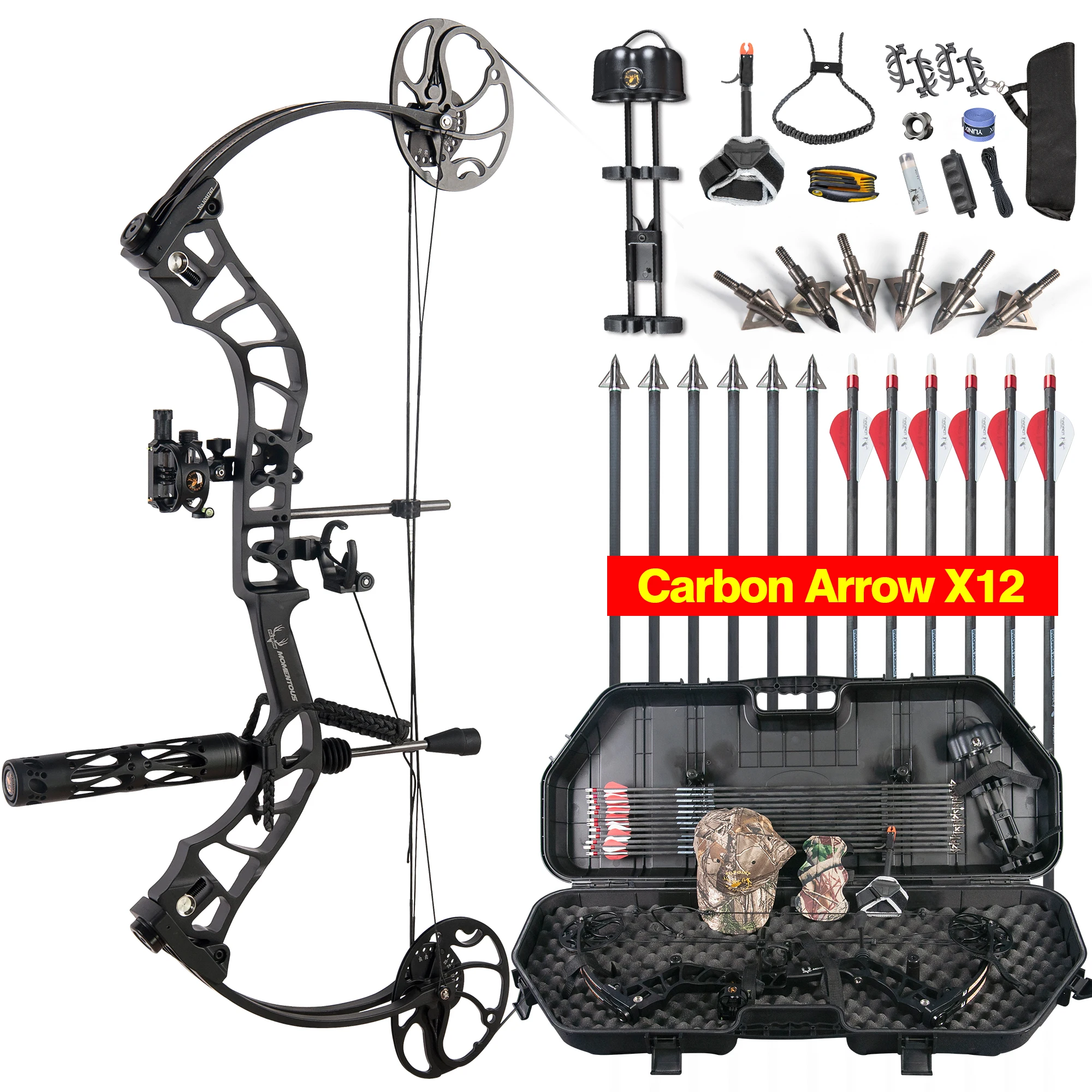 USA-MOMENTOUS-Compound-Bow-Full-Package-15-70-lbs-Adjustable-Up-to-320 ...