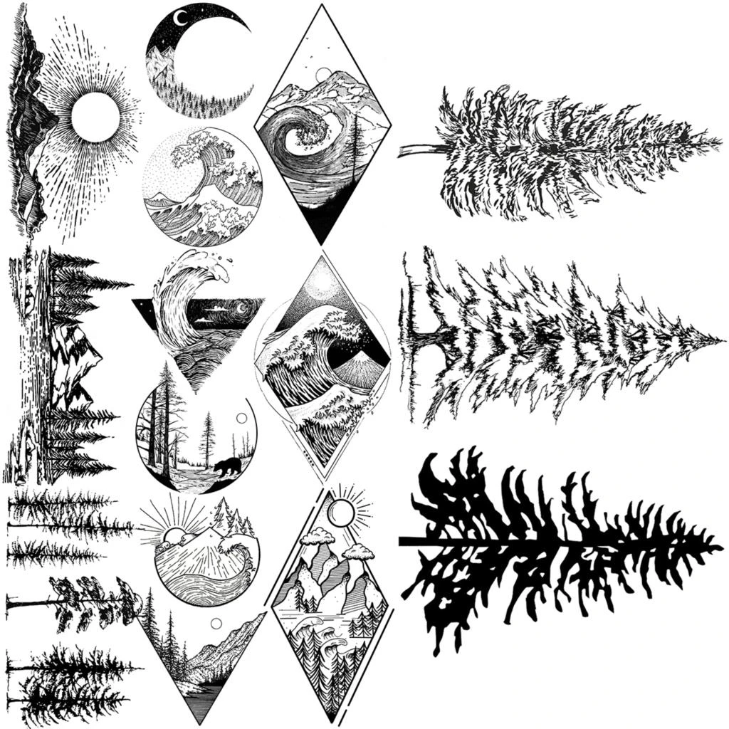 Tiny Pine Tree Tattoo