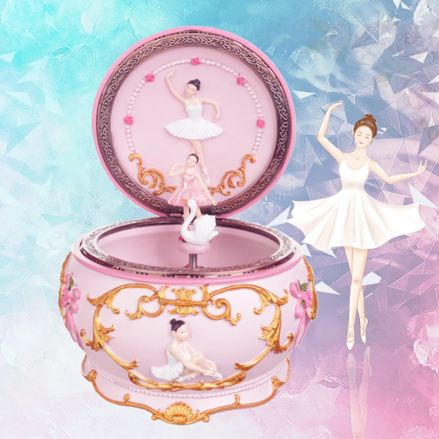 Romance Teenage Ballerina Dancing Girl Music Box Swan Lake Luminous ...