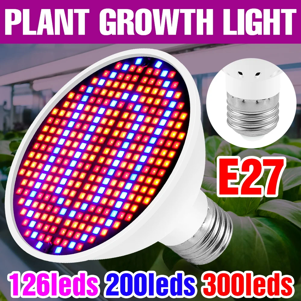 WENNI E27 LED Plant Growing Lamp E14 LED Grow Light Full Spectrum Bulb ...