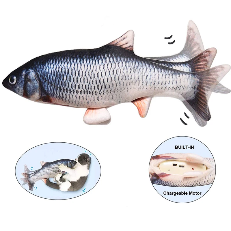 Electric-Cat-Toy-Fish-USB-Charger-Interactive-Realistic-Cat-Bite-Toys ...