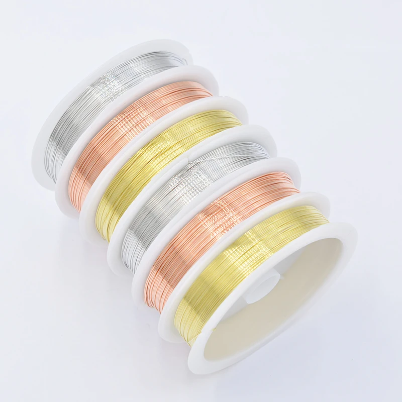 1 rollo de alambre de cobre de Color plateado de 30 2M, 0,2/0,25/0,3/0 ...
