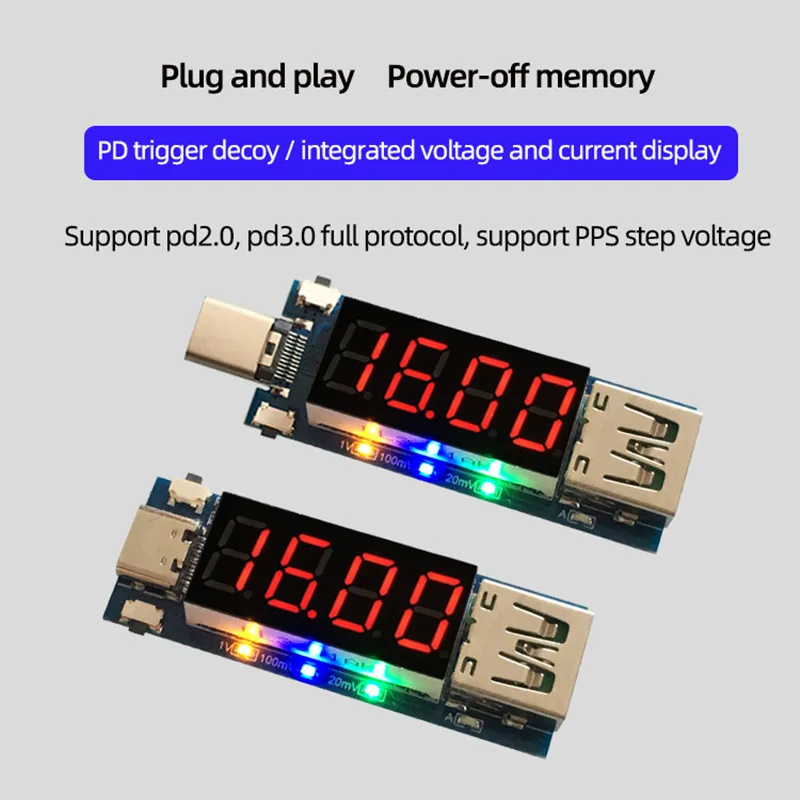 USB-Charging-Trigger-Charger-Voltmeter-Ammeter-5V-9V-12V-15V-20V-PPS ...