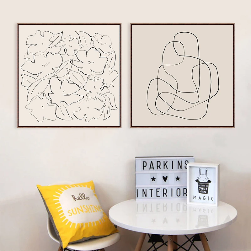 Abstract Geometric Downloadable Art,Minimalist Line Drawing Print,Black ...