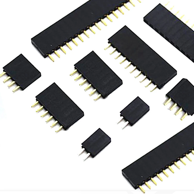 Free Shipping 200pcs 1x10 Single Row 10 Pins Pcb Socket Female Header 2 ...