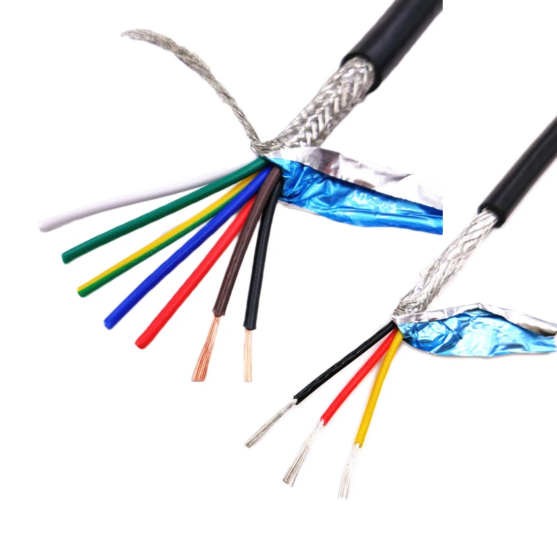 20awg 18awg 2/3/4/5/6/7/8 Core Shielded Cable 5meters Pure Copper Rvvp Shielded Wire Control ...
