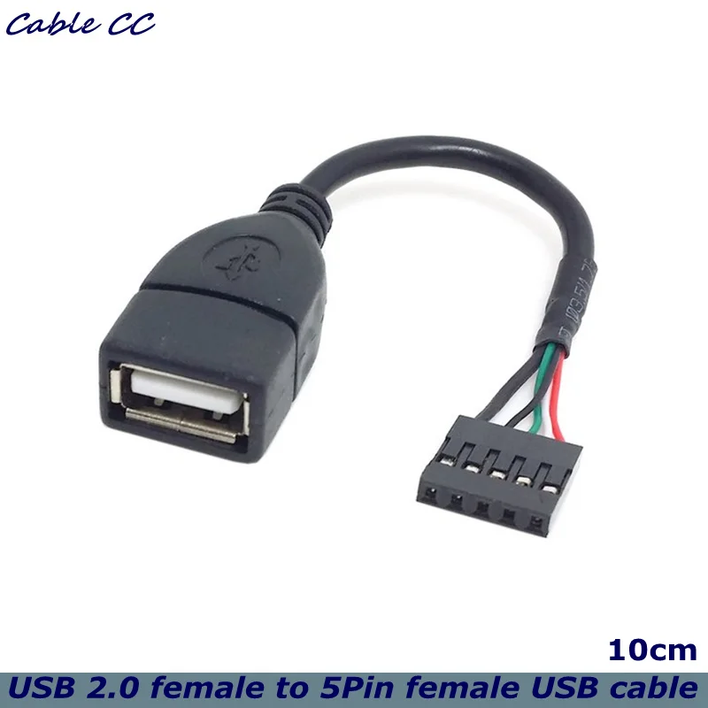 10cm-USB-2-0-Female-to-5Pin-Female-USB-Connector-PCB-Motherboard-Cable ...