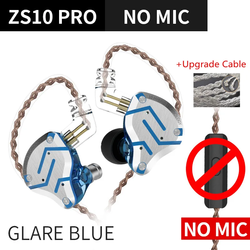 KZ ZS10 PRO 4BA+ 1DD гибридная Hi-Fi металлическая гарнитура наушники ...