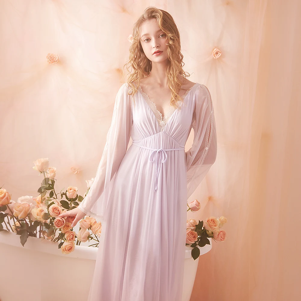 Free-Shipping-2020-New-Spring-Rose-Tree-Nightdress-Women-s-Long ...