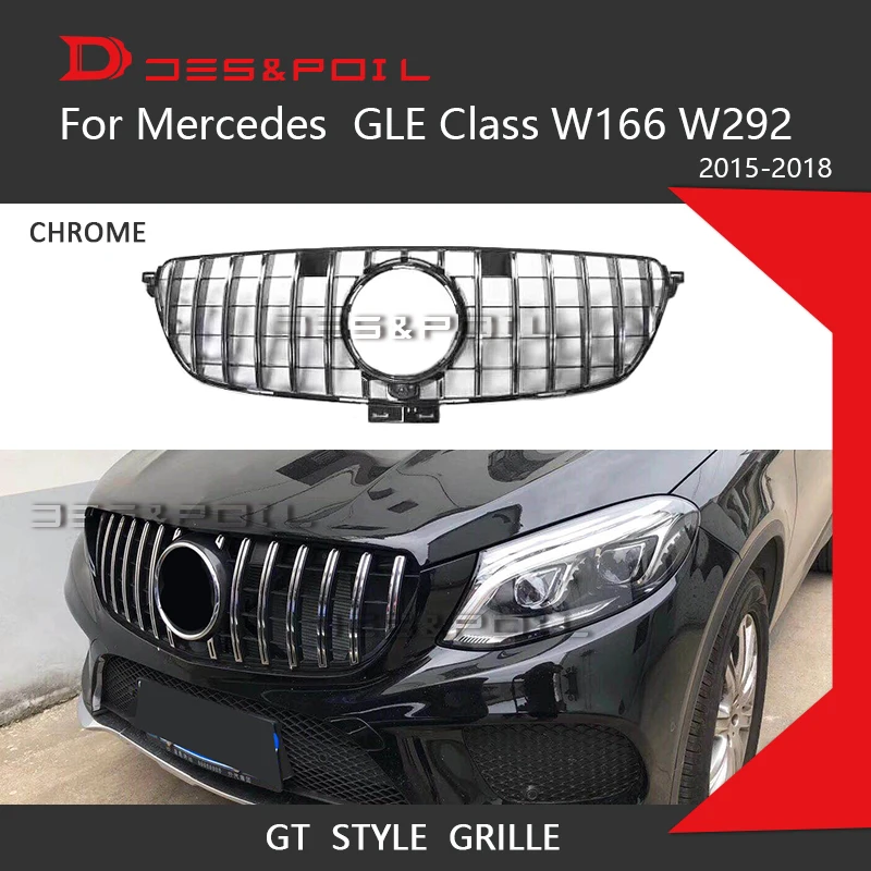GT R Grille GLE Class W166 C292 For Mercedes Benz Coupe SUV Chrome ...