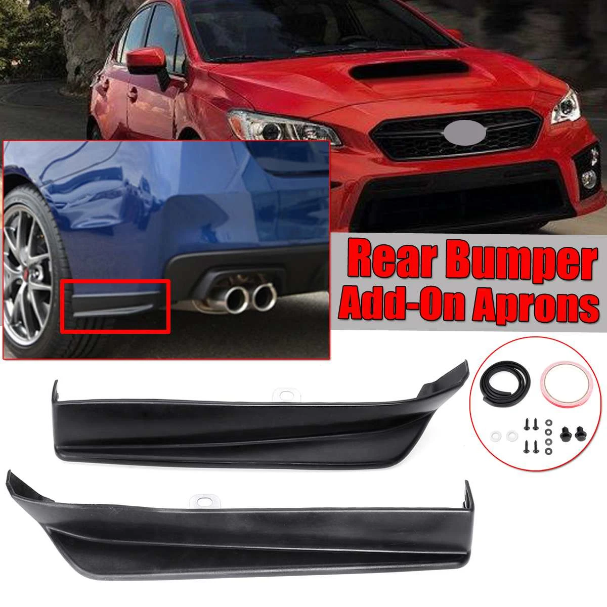 A Pair Car Rear Bumper Splitter Lip Diffuser Guard Cap Add On Aprons ...