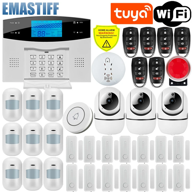 Tuya WiFi GSM PSTN home Security Protection smart Alarm System LCD ...