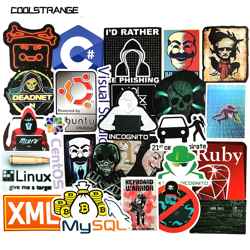 72pcs/pack Programmer Java Sql C++ Hacker Graffiti Stickers For ...