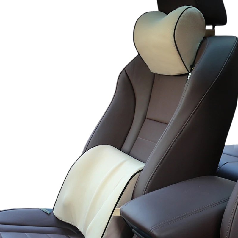 Auto,Appui-tête en mousse à mémoire de forme, housse de chaise en coton ...