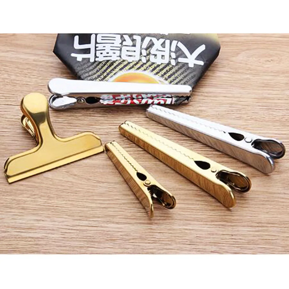 Durable Stainless Steel Food Clips Portable Snack Sealer Sealing Bag ...