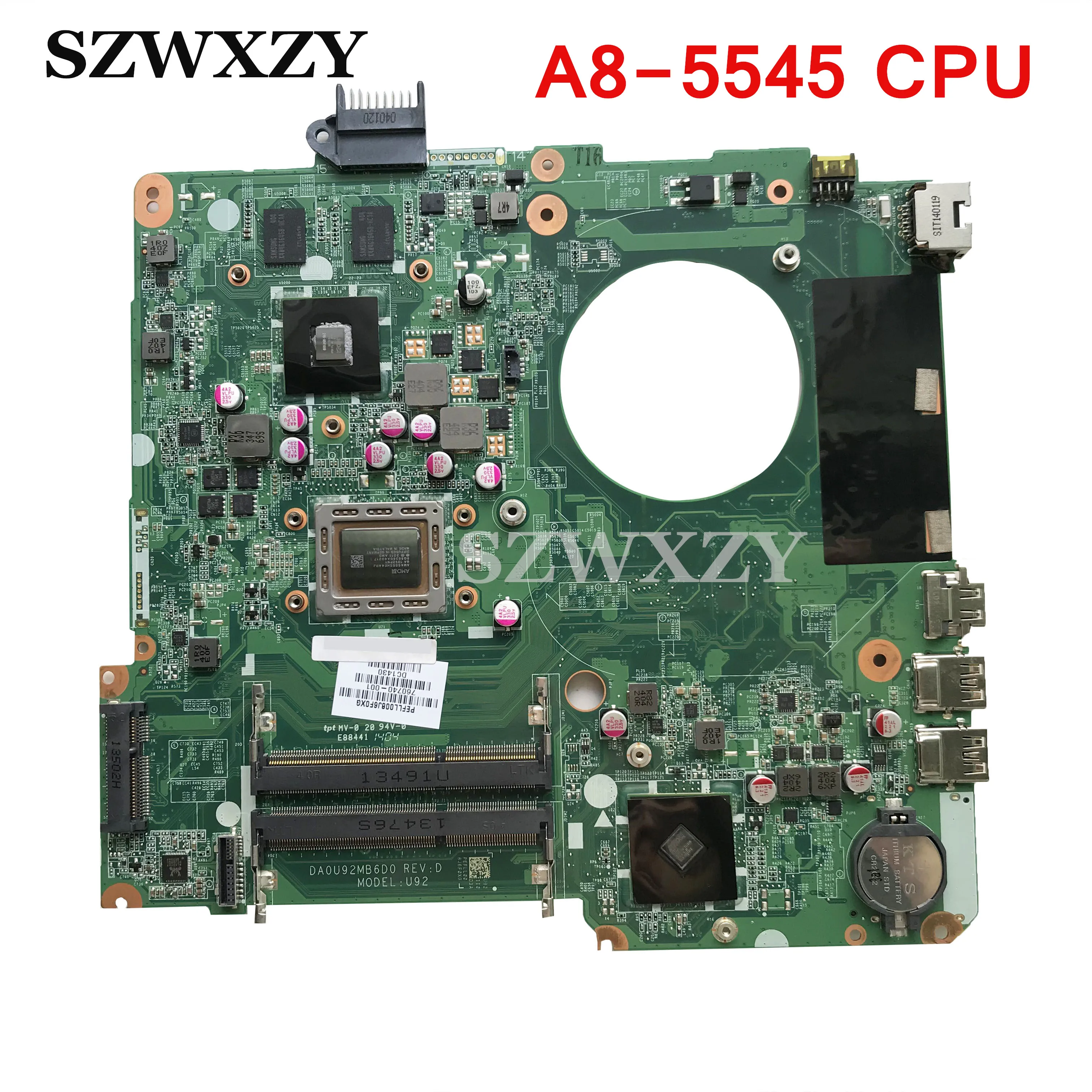 For HP 15 N Laptop Motherboard 760740 001 760740 501 760740 601 A8 5545 ...