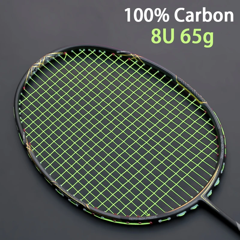 Professional Super Light 8u 65-68g Carbon Fiber Badminton Rackets With ...