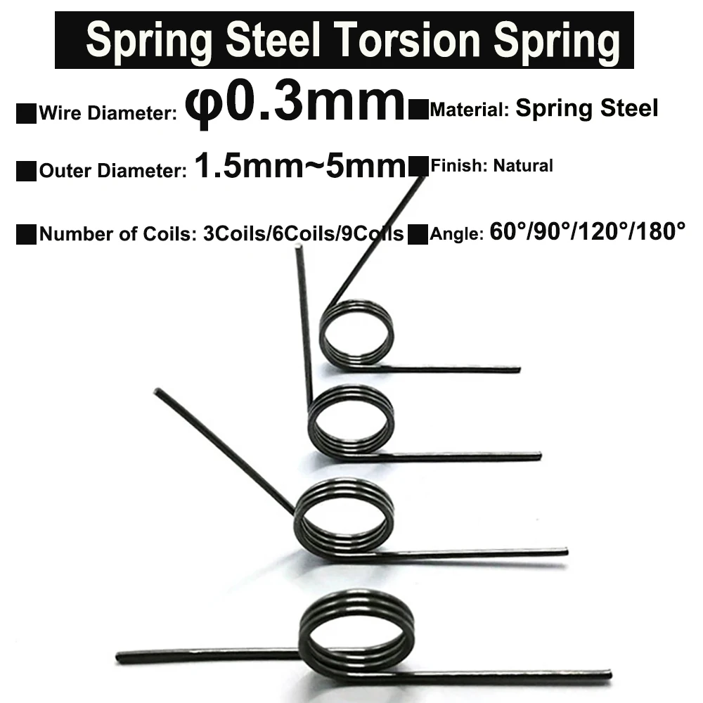 10Pcs-Wire-Diameter-0-3mm-Spring-Steel-Tiny-Torsion-Spring-Hairpin ...