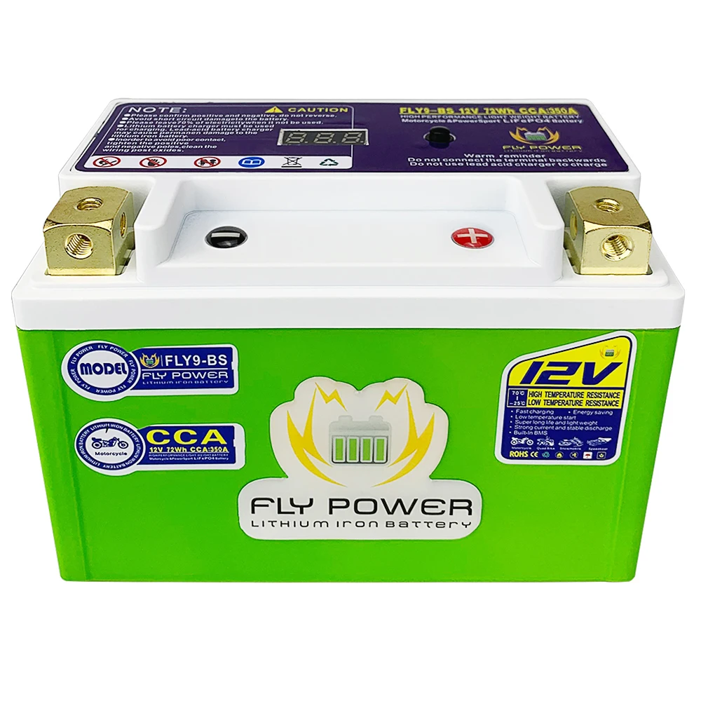 9-BS-12V-CCA-350A-6Ah-FLYPOWER-NEW-LiFePO4-Motorcycle-Starter-Scooter ...