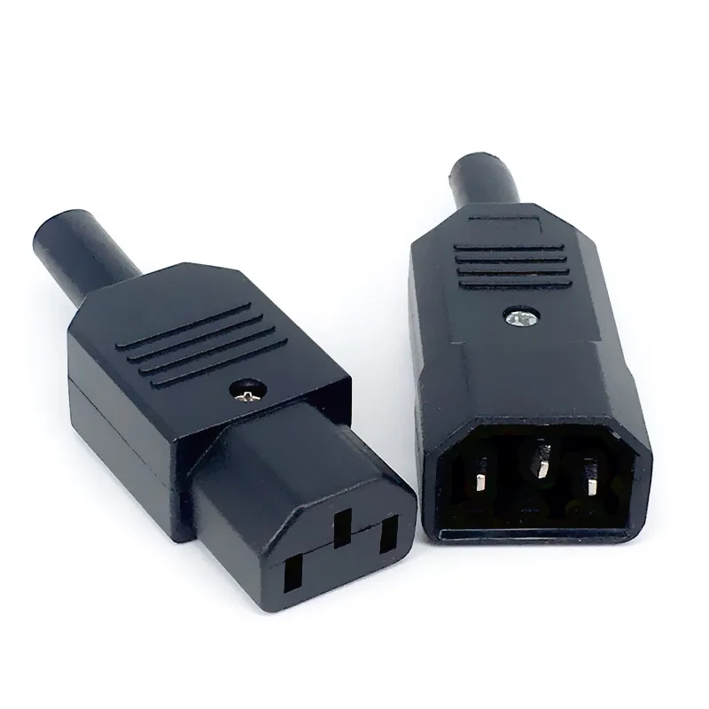 16A-250V-IEC-Straight-Cable-Plug-Connector-C13-C14-Female-Male-Plug ...
