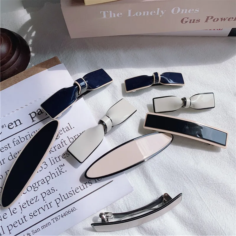 Korean Hair Clips for Women Elegant Solid Color Bow Hairclip Hair ...