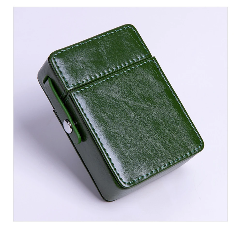 ETUI A CIGARETTE,Blue--Boîte à cigarettes en cuir rétro, support plus ...