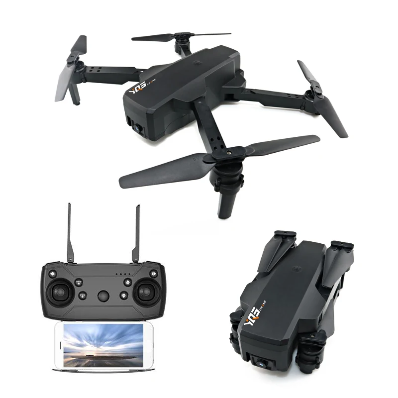 YQS Dron plegable de control remoto con WIFI, GPS, FPV, 480P/720P ...