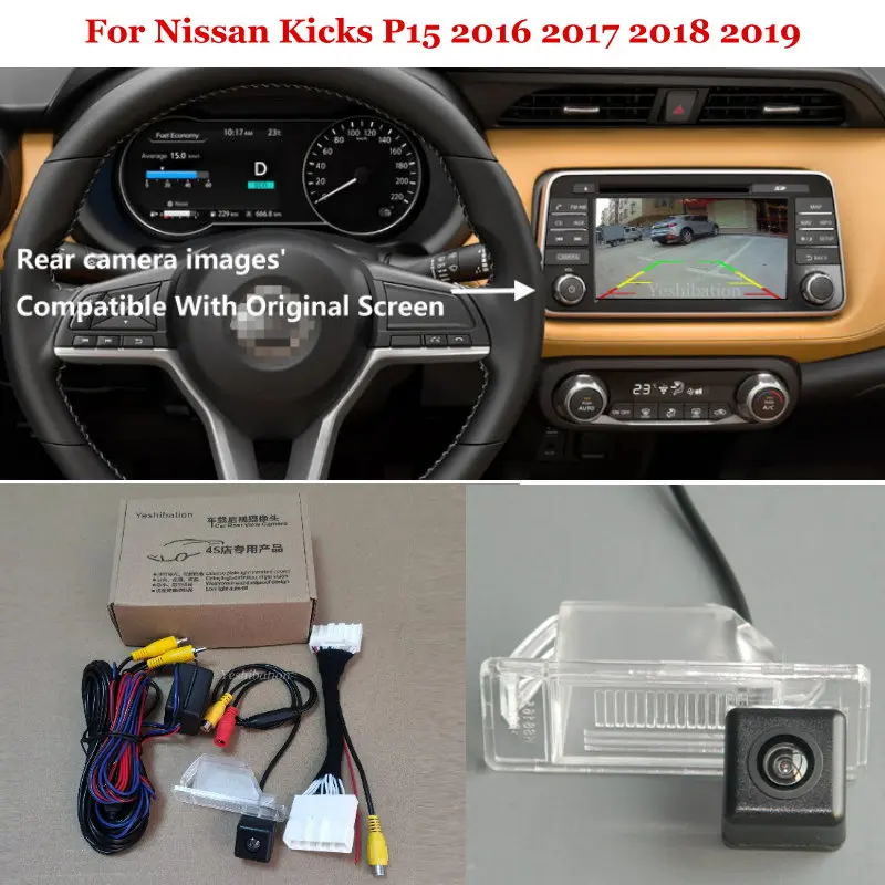 Câmera de visão traseira para nissan kick p15 2016 2017 2018 e 2019 ...
