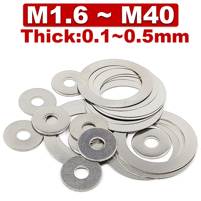 M2~m40 Thickness 0.1 0.2 0.3 0.5mm 304 Stainless Steel Ultra Thin Flat ...