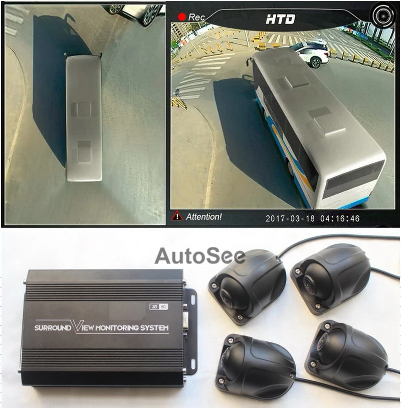 HD 3D Bus Truck School bus 360 degree SVM surround view camera system ...