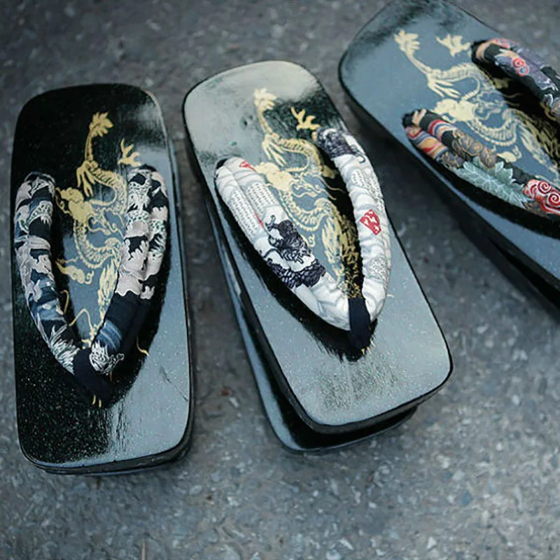 Japanese Traditional Sandal Geta Woodn Clogs Shoes Slipppers Men Wooden ...