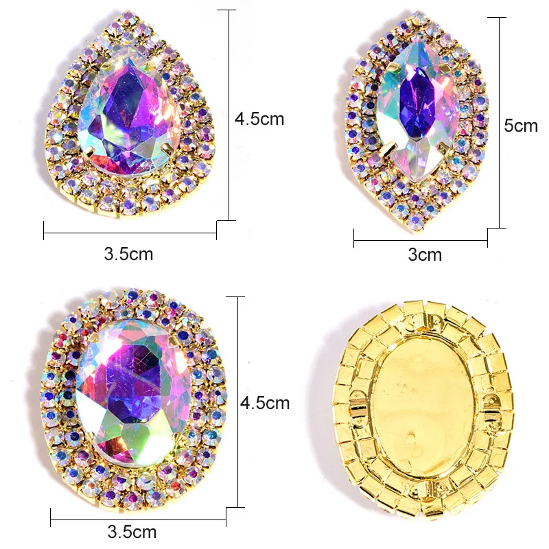 Ecusson,Strass à coudre en verre, Strass, 1 pièce, avec griffe, Strass ...