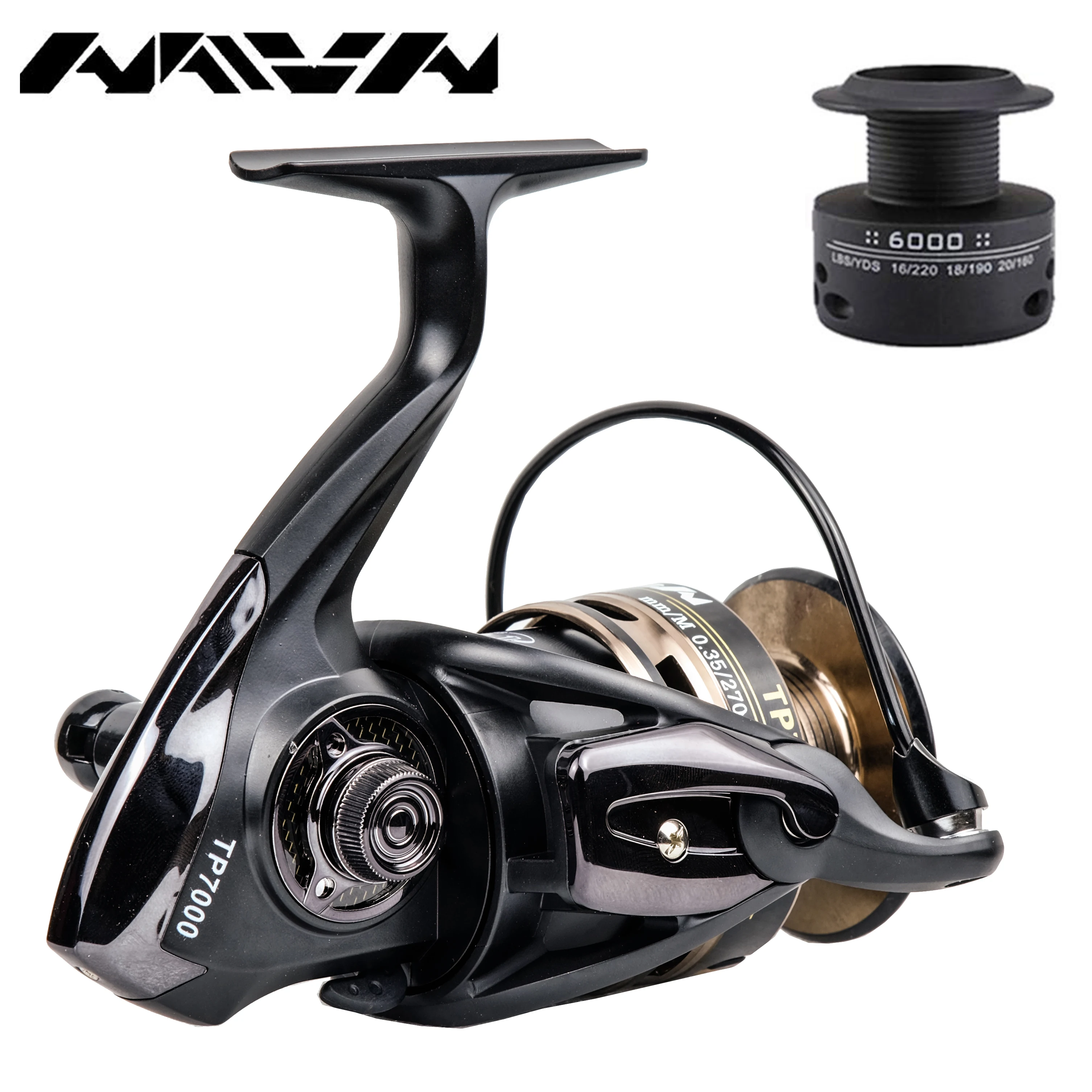 Double Spool Fishing reel Metal Spool 5.5:1 High Speed Spinning Reel ...