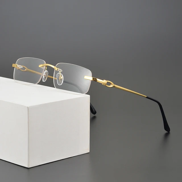 TAG Brand Glasses Frame men Retro Square designer Frameless eyeglasses ...