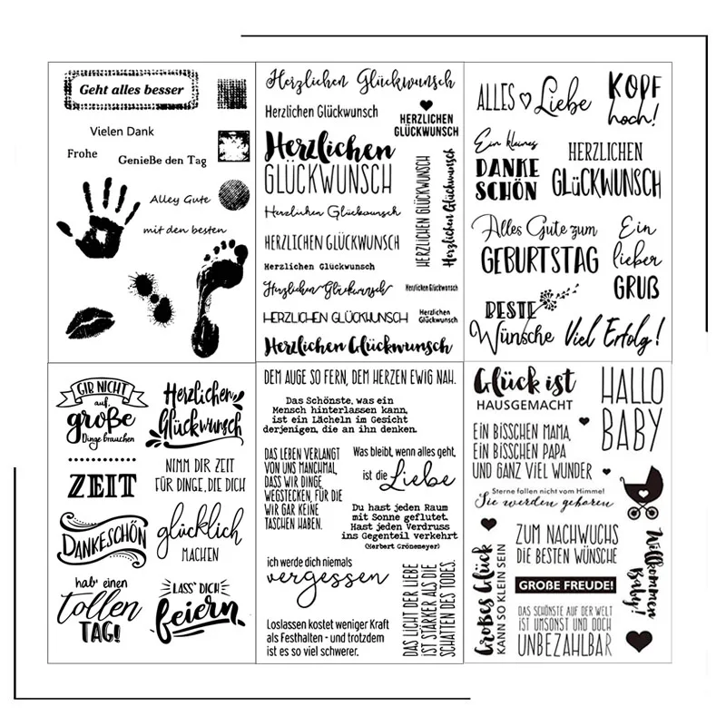 German Blessing Text Clear Stamps Scrapbooking Crafts Decorate Photo ...