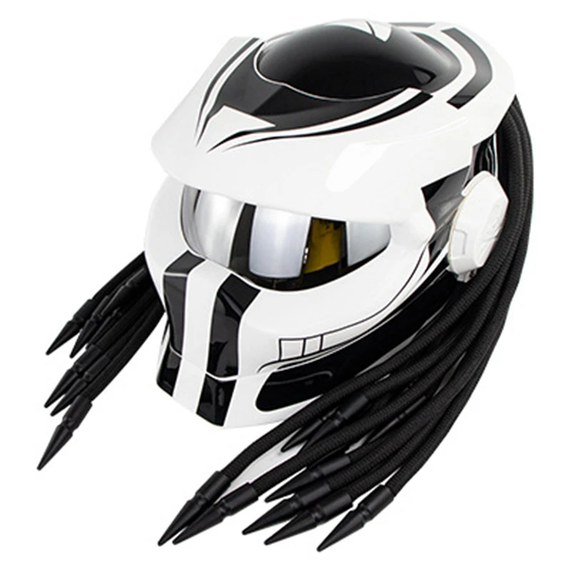 White Predator Motorcycle Helmet