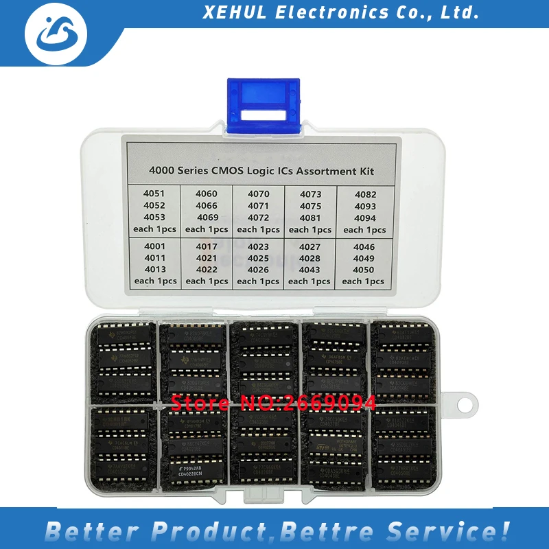 30 Types Cd40xx Dip 4000 Series Cmos Logic Ic Assortment Kit ...