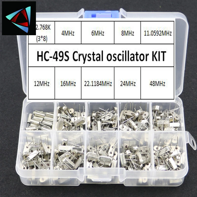 10values Hc-49s Quartz Resonator Dip Crystal Oscillator Kit 4mhz 6mhz 8mhz 12mhz 16mhz 24mhz ...