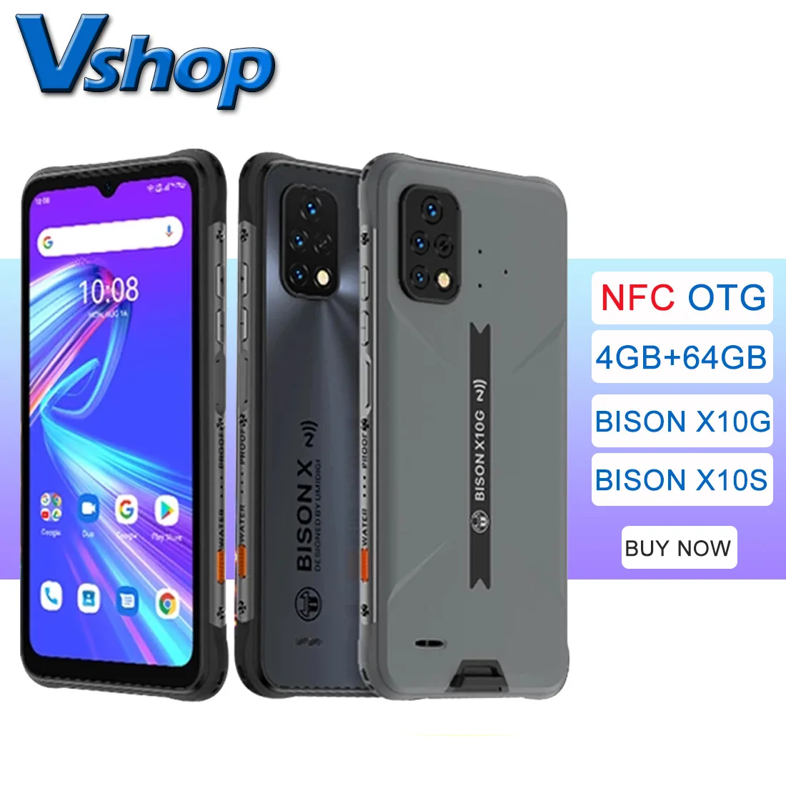 Telefone móvel áspero 4gb ram 64gb rom 6150mah 6.53 "android 11 ...