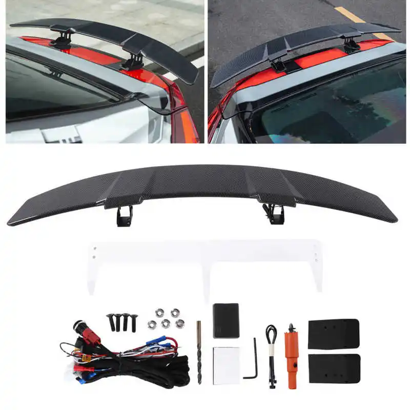 Rear Trunk Spoiler Wing Carbon Fiber Style Automatic Lifting Tail ...